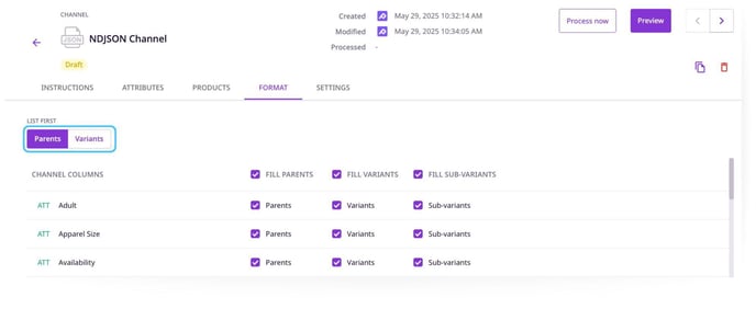 Defining the Format for NDJSON Channels